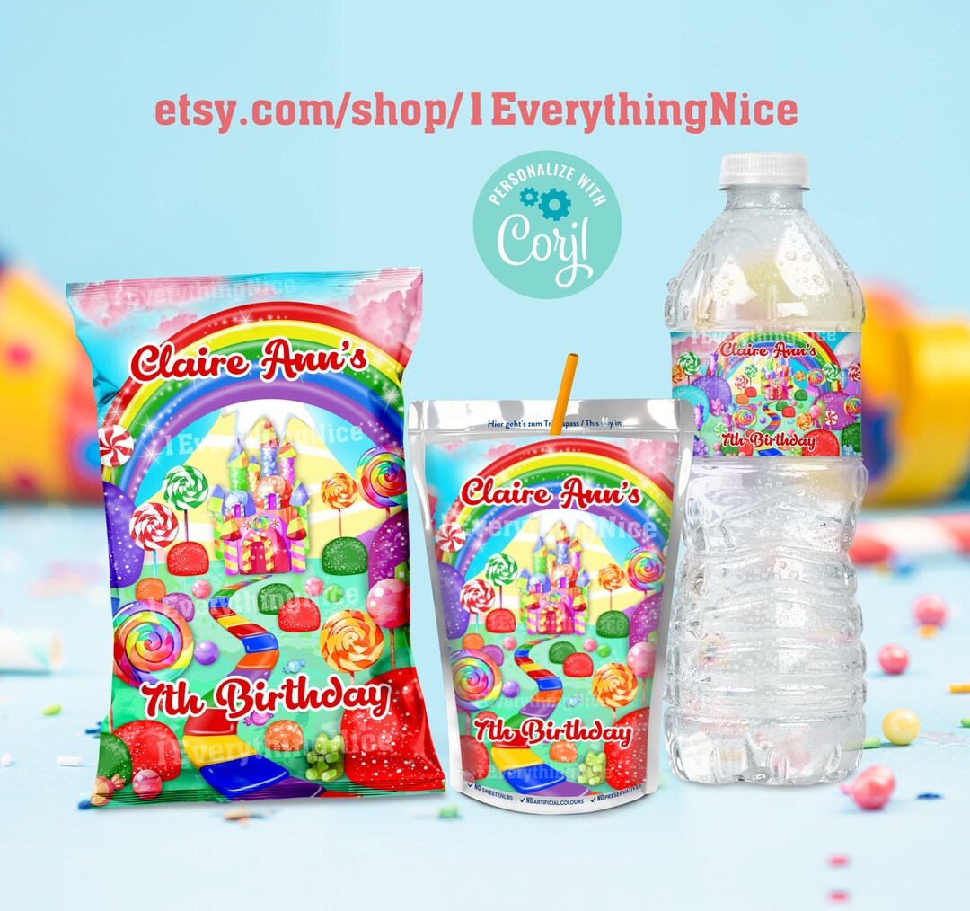 Candy Land Candyland Candies Red Theme DIGITAL DOWNLOAD Editable ...