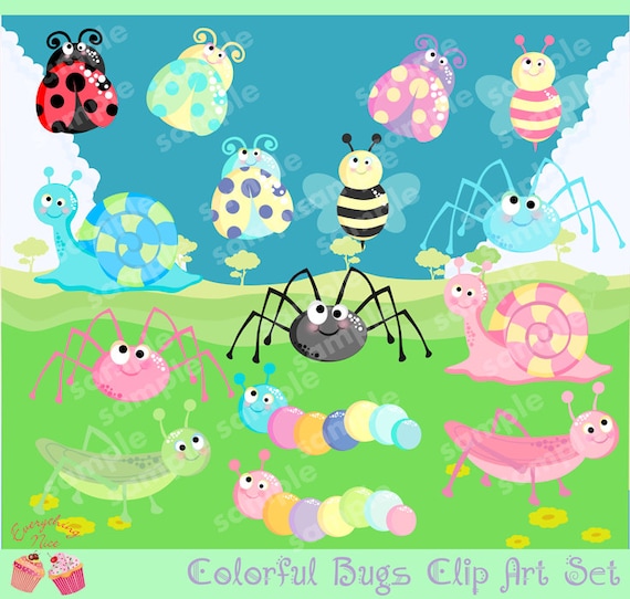 Colorful Bugs Clipart Set by 1Everything Nice | Catch My Party