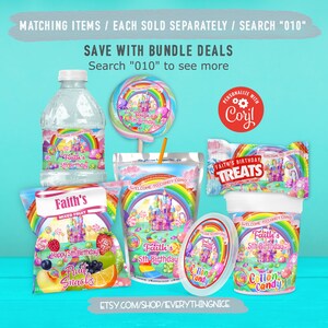 Candy Land Candyland Birthday Party Printable Labels Editable DIGITAL ...