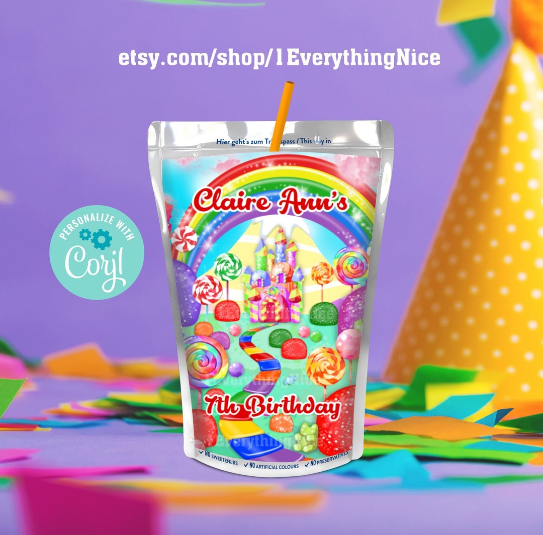 Candy Land Red Editable DIGITAL Instant DOWNLOAD Candyland Theme Juice ...