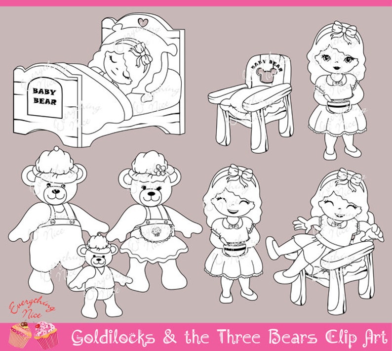 Goldilocks and the Three Bears Clip Art Set - Etsy