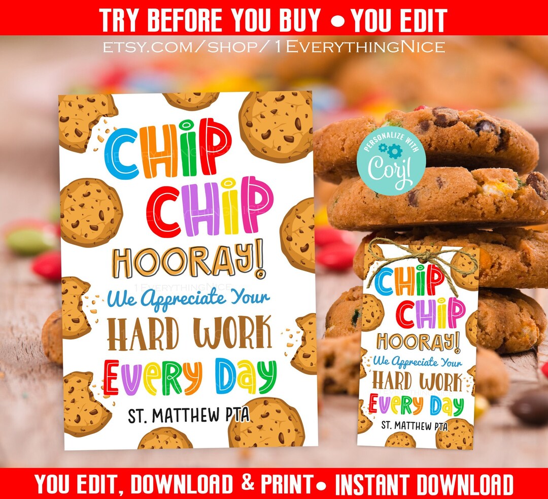 Chip Chip Hooray We Appreciate Your Hard Work Every Day Teachers ...