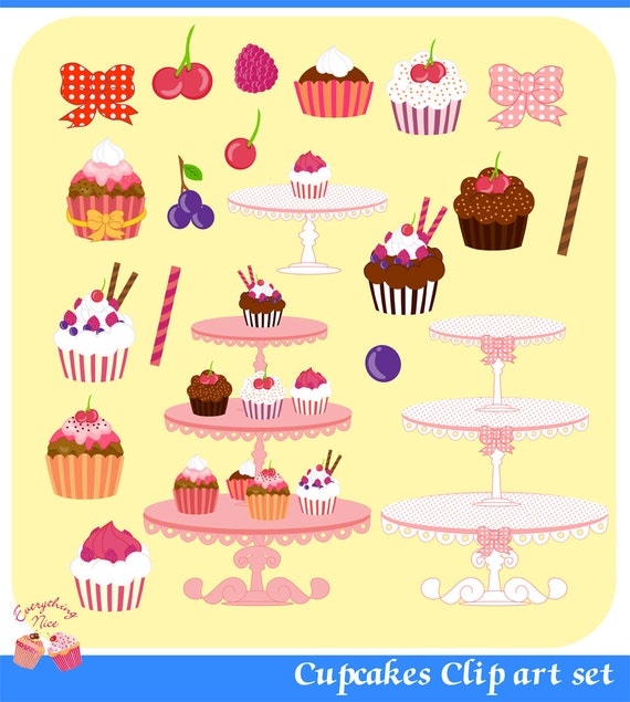 Cupcakes Clip Art Set by 1Everything Nice | Catch My Party