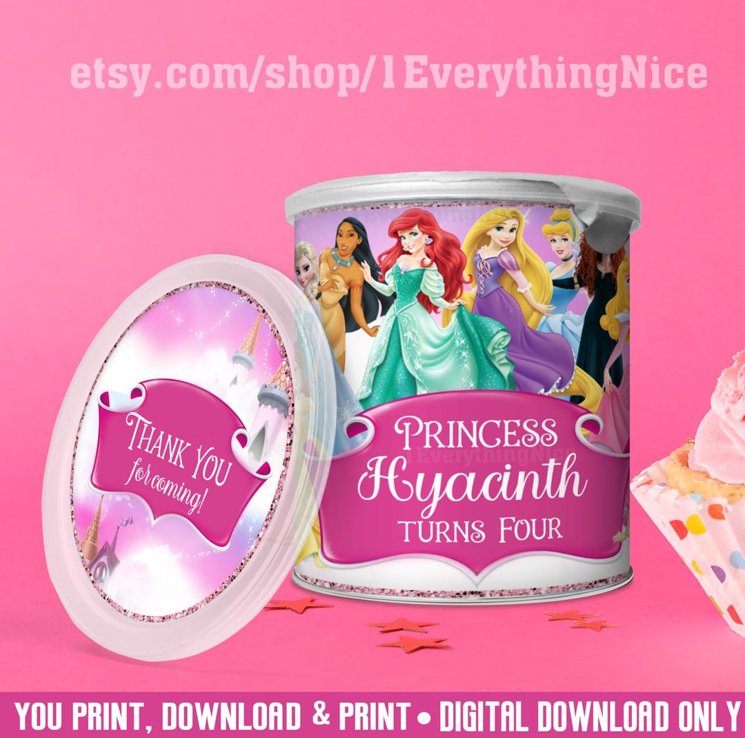 DIGITAL DOWNLOAD Magical Princesses Princess Potato Stack Chip Can ...