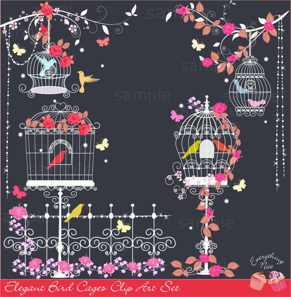 Elegant Bird Cages Clip Art Set by 1Everything Nice | Catch My Party