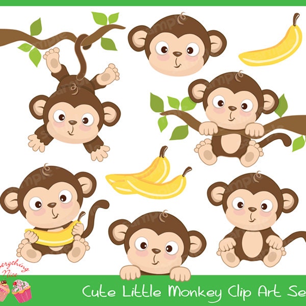 Monkey Clipart - Etsy