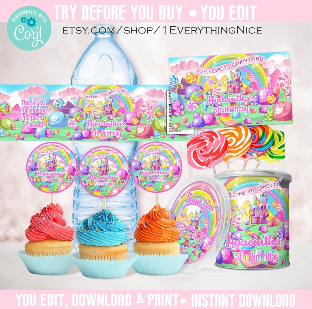 Candyland Pastel Colors Theme Instant Download Birthday - Etsy