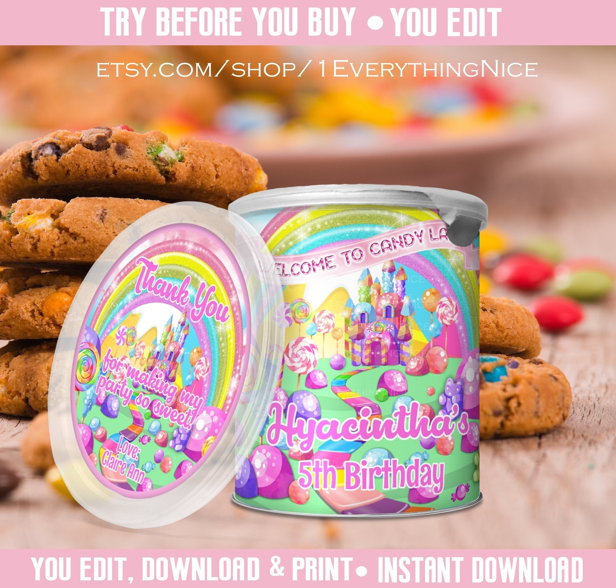 Potato Chip Can Stacked Chips Pastel Editable DIGITAL Instant DOWNLOAD ...