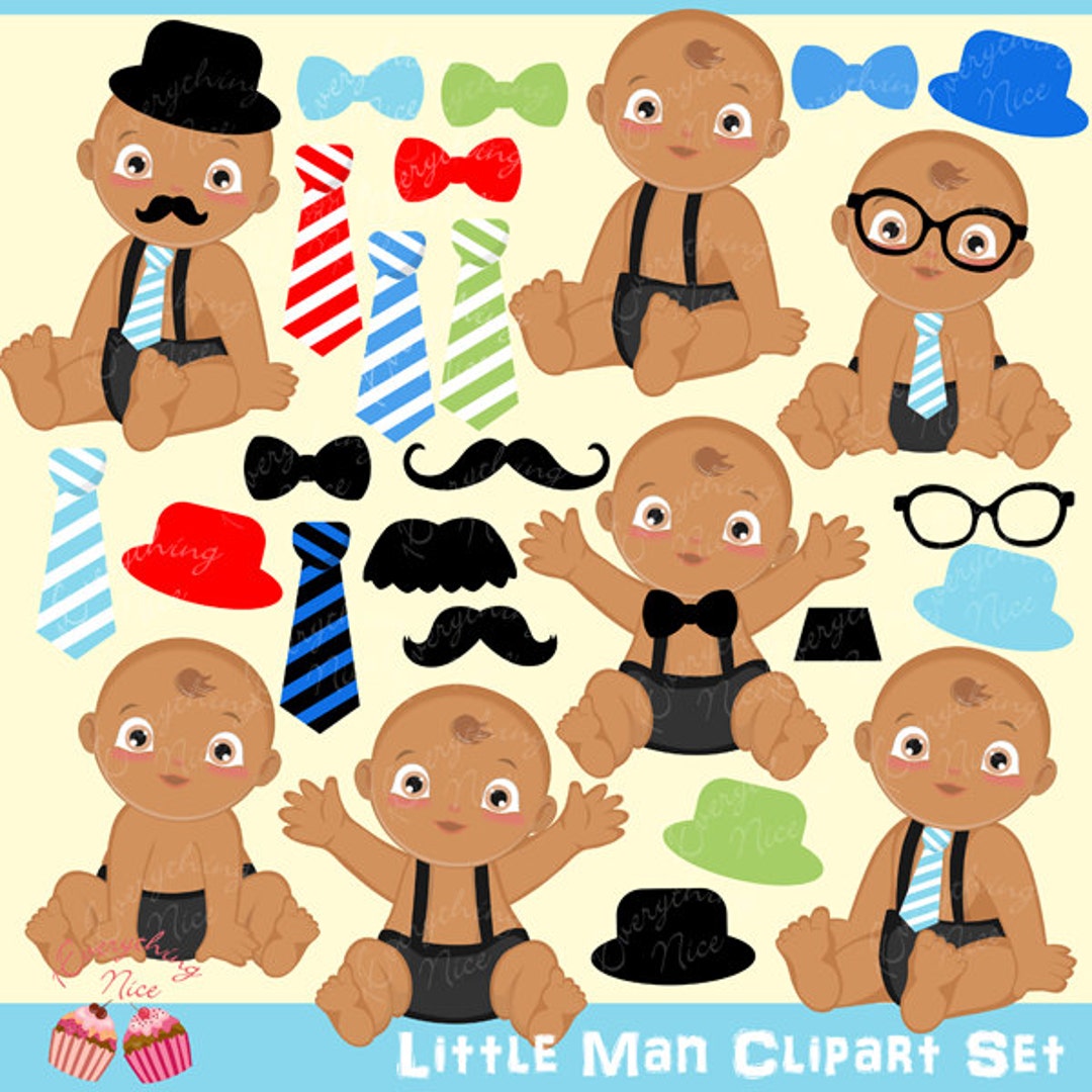 African-american Little Man 1 Clipart Set - Etsy