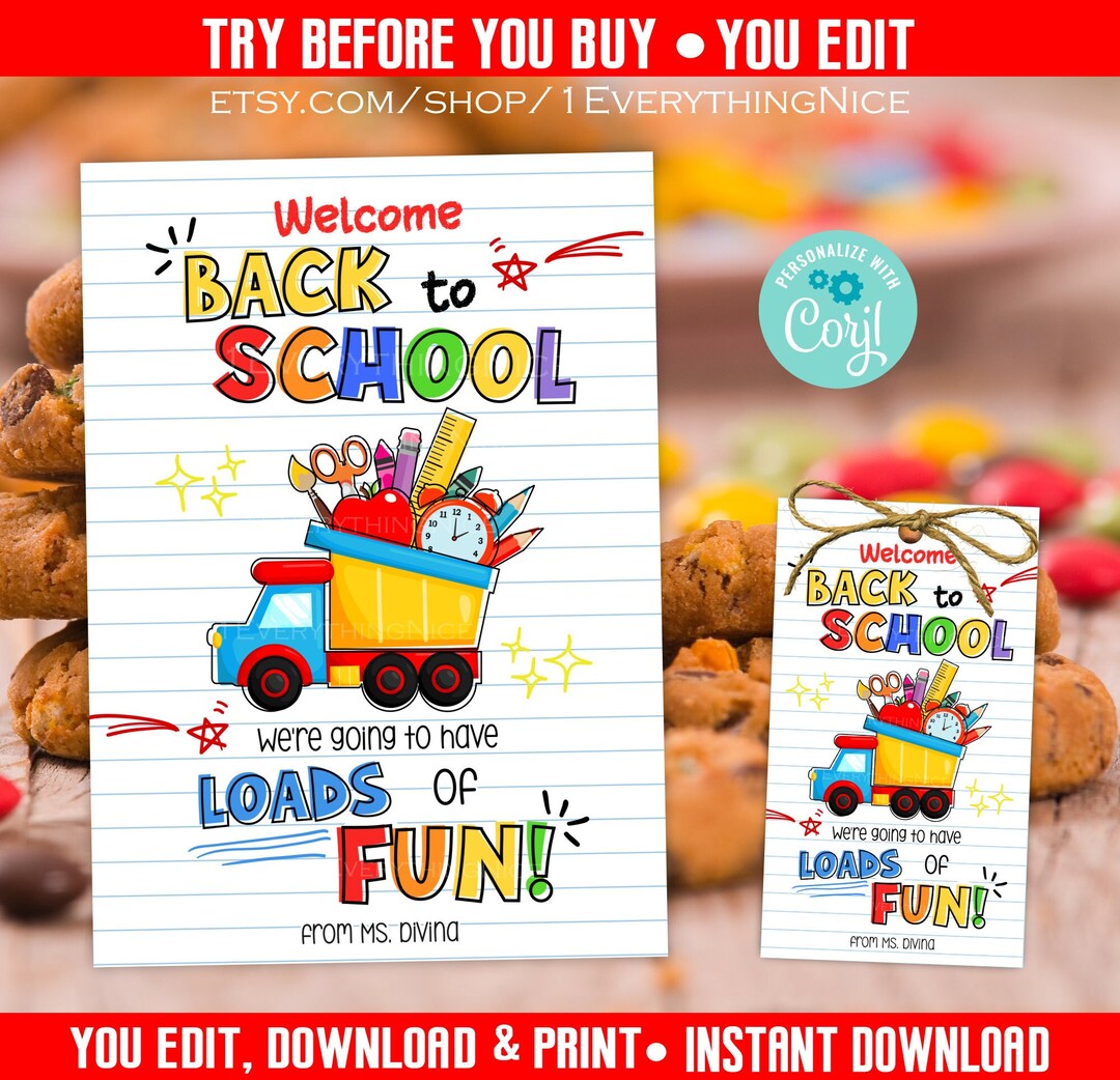 Welcome Back to School Loads of Fun Teacher Student Appreciation 5x7 ...