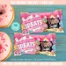 Editable DIGITAL Instant DOWNLOAD Pink Two Sweet Sweets Donuts - Etsy