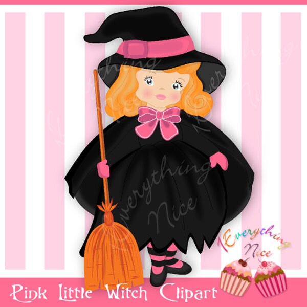 Pink Witch Clip Art