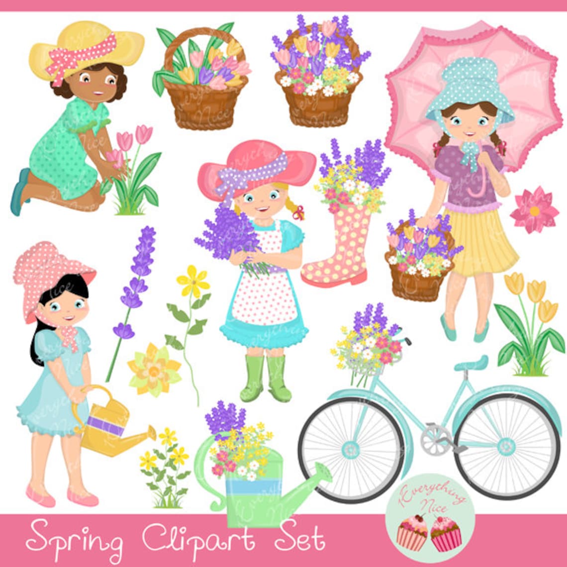 Spring Clipart Set - Etsy