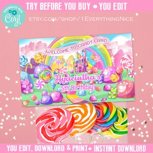 Candyland Pastel Colors Theme Instant Download Birthday - Etsy