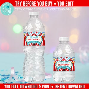 Circus Carnival Theme Editable DIGITAL Wrappers & Labels Set Bundle 1 ...