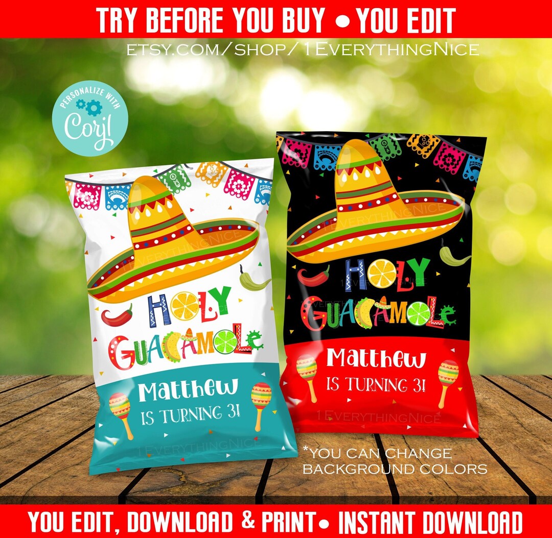 Holy Guacamole Theme Birthday Fiesta Taco Tuesday Cinco De Mayo May ...