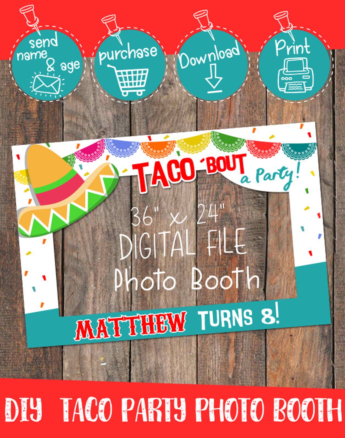 DIGITAL DOWNLOAD Taco Bout a Party Theme 36 X 24 - Etsy