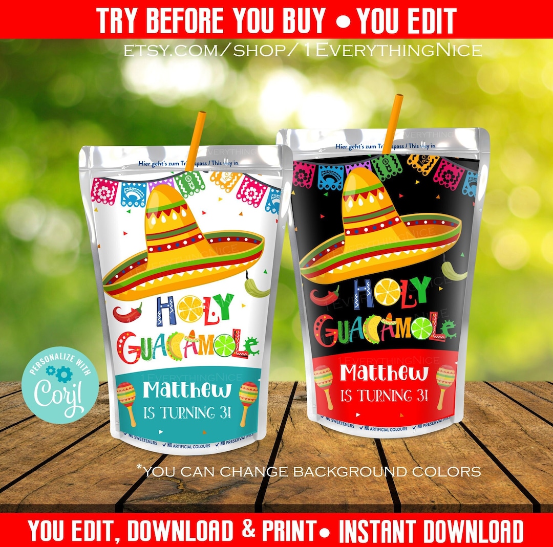 Holy Guacamole Theme Birthday Fiesta Taco Tuesday Cinco De Mayo May ...