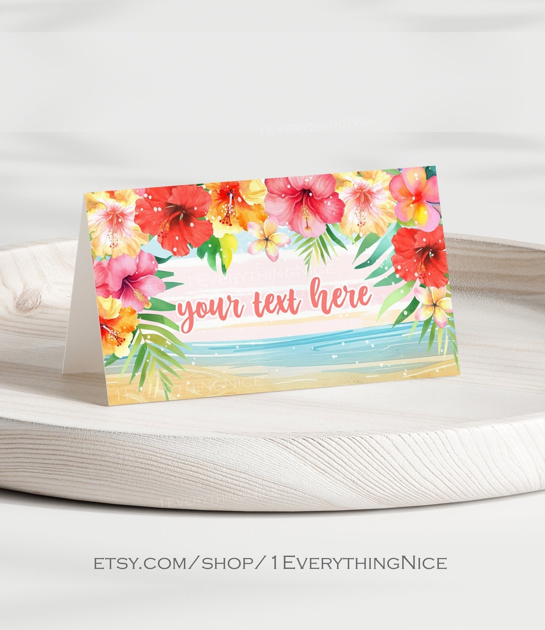 Summer Luau Food Tent Label Aloha Hawaiian Tropical Birthday Party ...