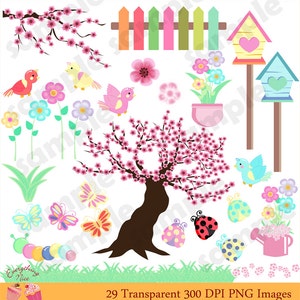 Spring Time Clip Art Set - Etsy