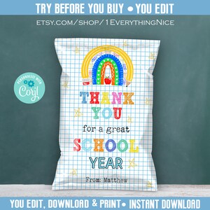 Editable Thank You for a Great School Year Teachers Appreciation Bundle ...