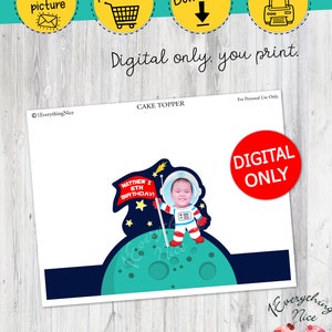 DIGITAL DOWNLOAD Outer Space Out of This World Space Theme Cake Topper ...