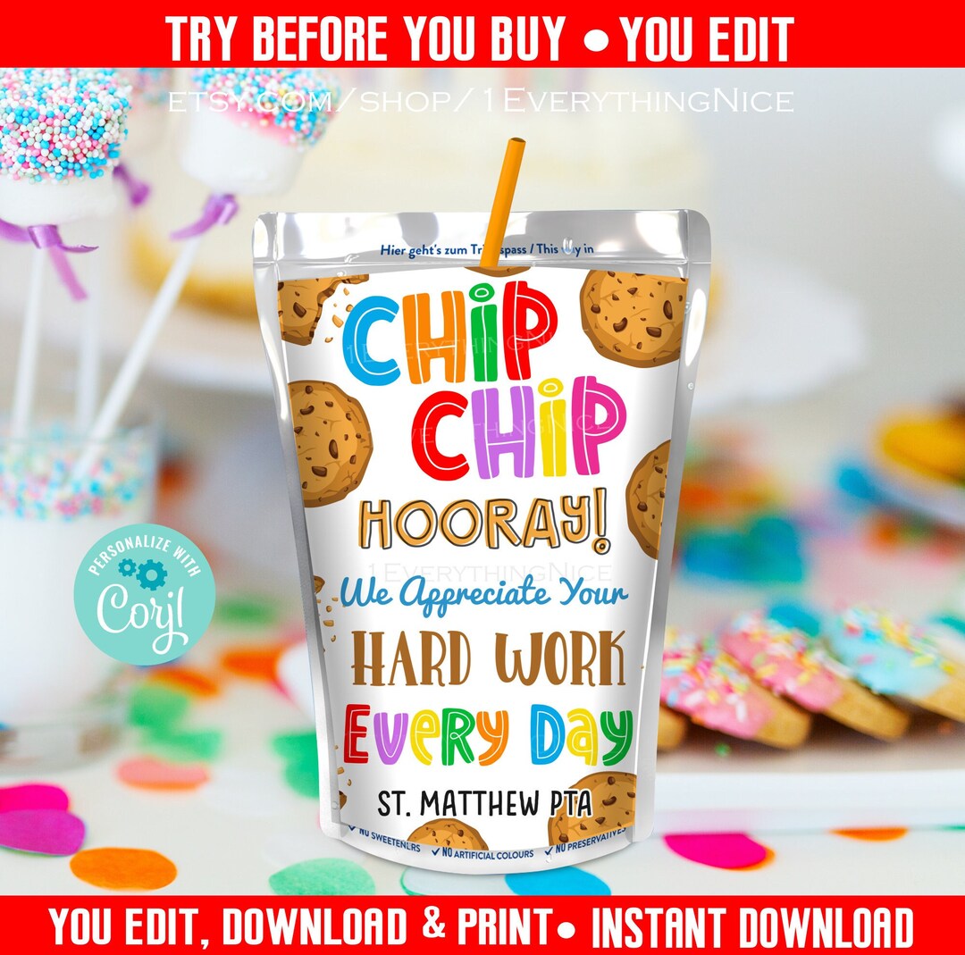Chip Chip Hooray We Appreciate Your Hard Work Every Day Teachers ...