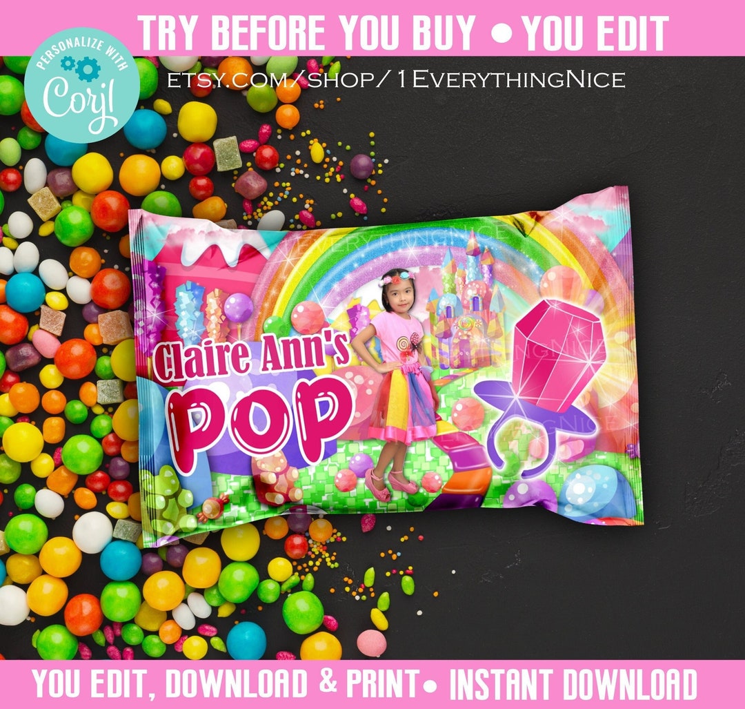 Ring Treats Candy Land With Picture Editable DIGITAL Instant DOWNLOAD ...