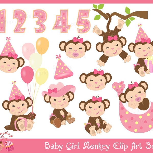 Girl Monkey Art - Etsy