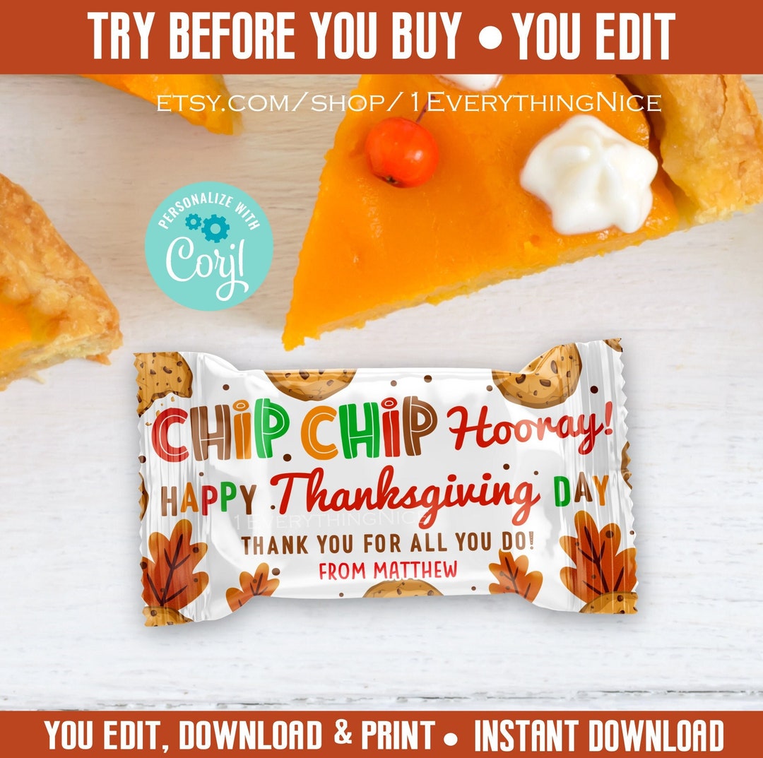 Chip Chip Hooray Happy Thanksgiving Day Theme Teachers Faculty Staff ...