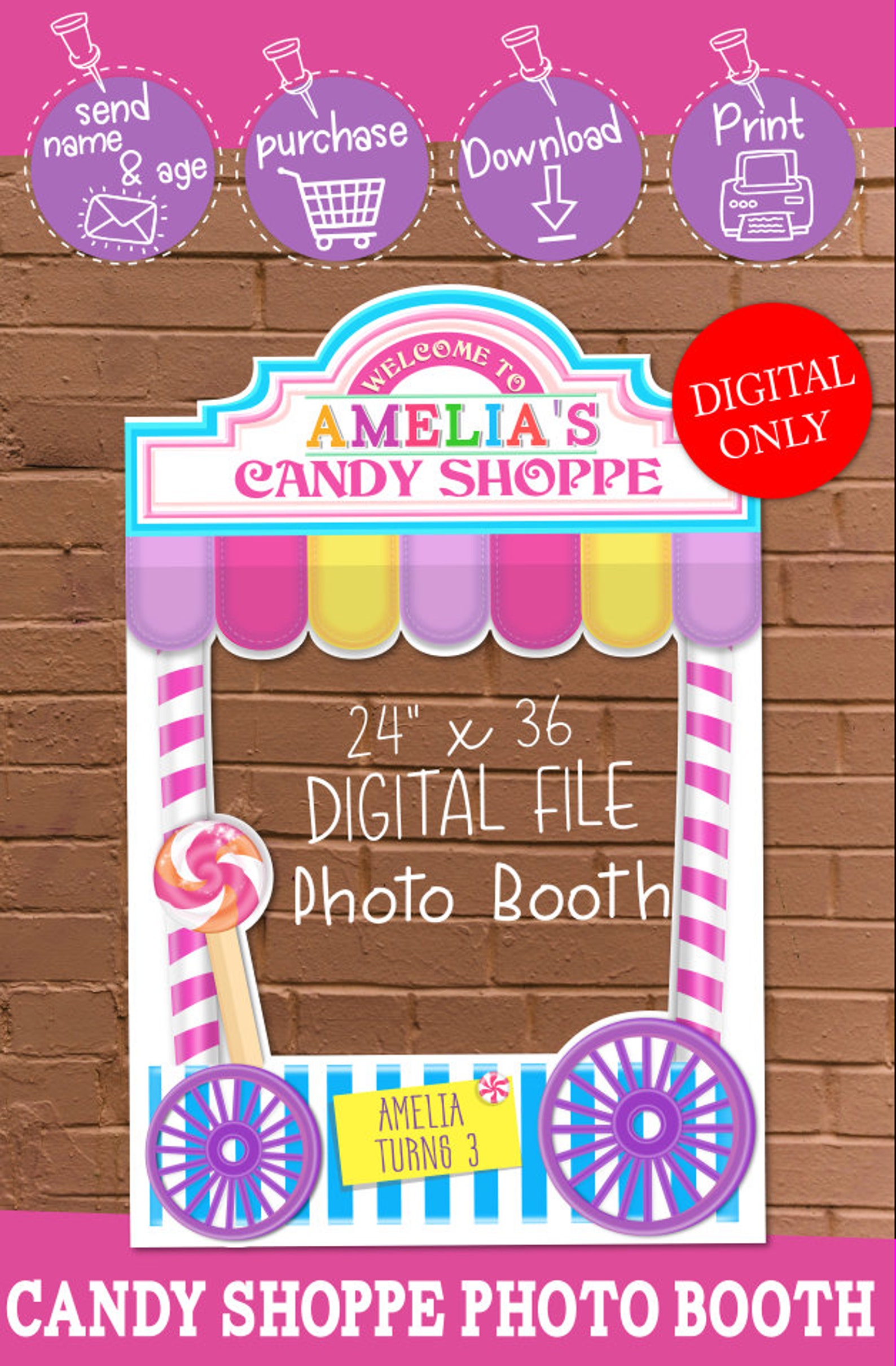 DIGITAL DOWNLOAD Sweet Candy Shoppe Theme 24 X 36 - Etsy