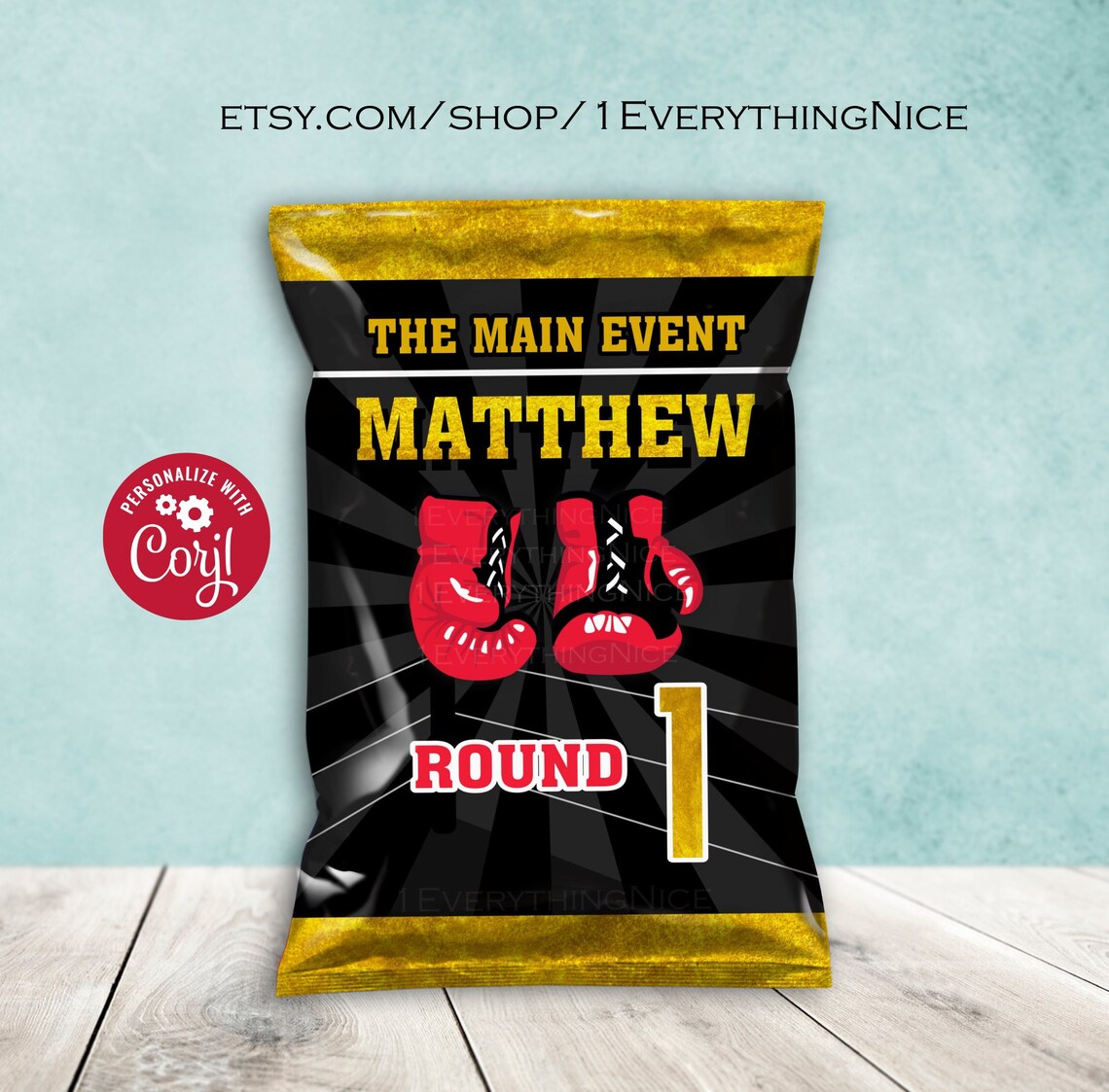 Boxing Theme Red Gloves Gold Boxer Champ Knock Out Knockout Main Event ...