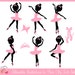 Ballerina Silhouettes in Pink Clipart Set | Etsy