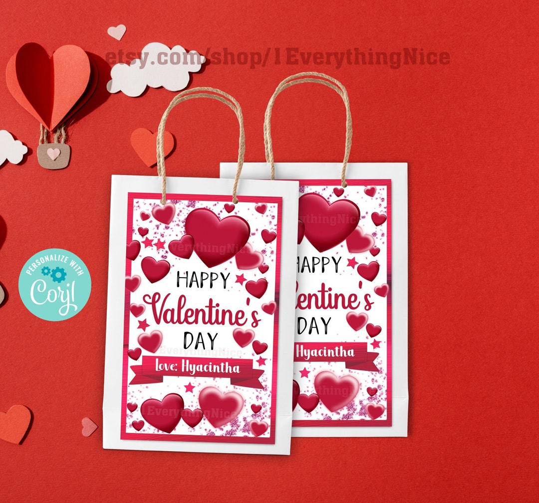 Valentines Valentine Happy Hearts Day Editable DIGITAL DOWNLOAD ...