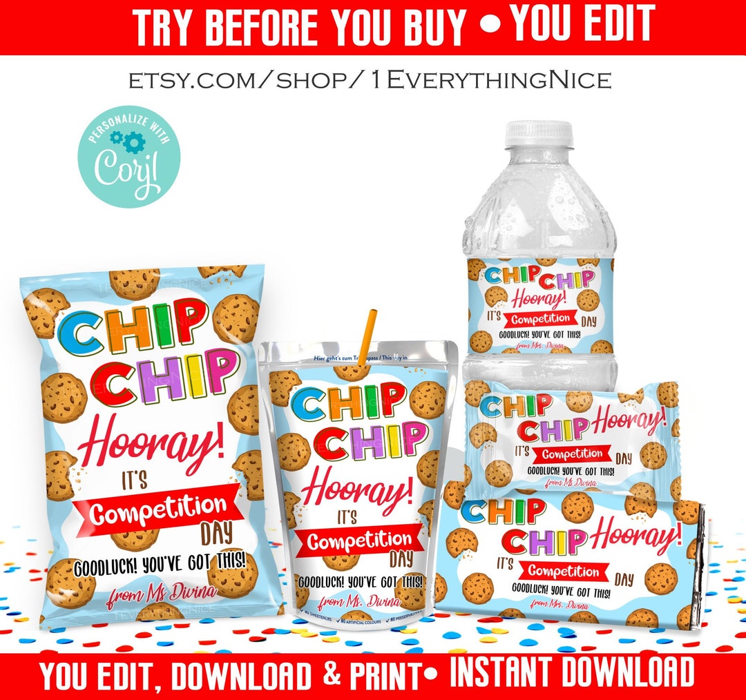 Chip Chip Hooray It's Competition Day | Editable School Teachers ...
