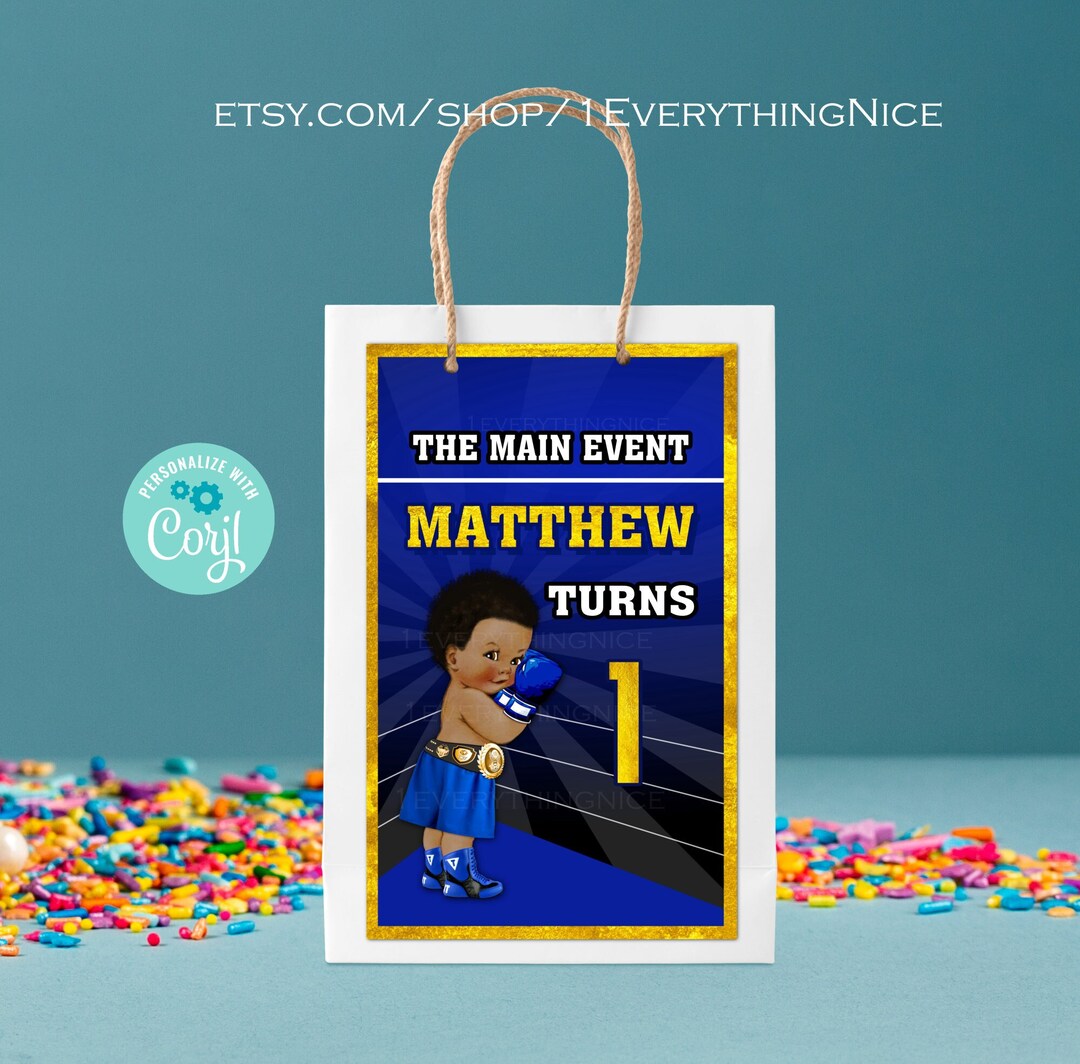 Boxing Little Baby Boy Boxer Little Champ the Main Event 5x8 Gift Paper ...