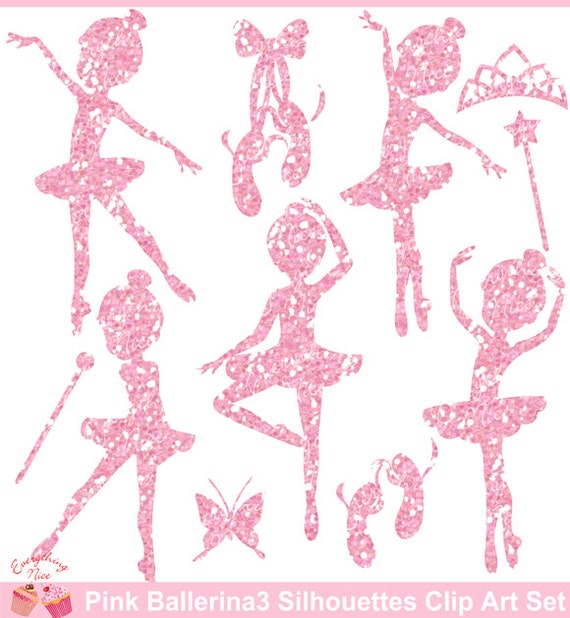 Ballerina Pink 3 Silhouettes Clipart Set by 1Everything Nice | Catch My ...