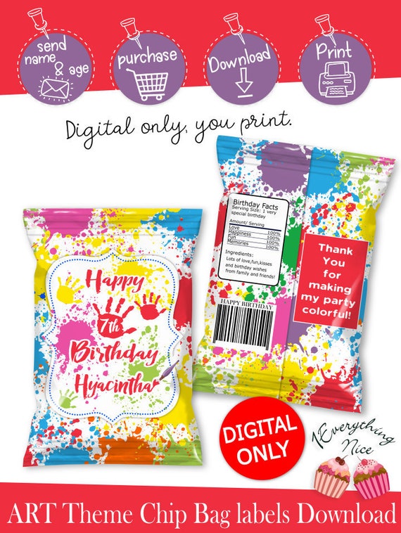 DIGITAL DOWNLOAD Art Paint Splatter Splash Theme Red Girl Version Chip ...