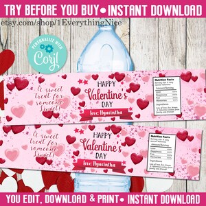 Editable DIGITAL DOWNLOAD Valentine Valentine Theme Favors Treats ...