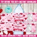 Editable DIGITAL DOWNLOAD Valentine Valentine Theme Favors Treats ...
