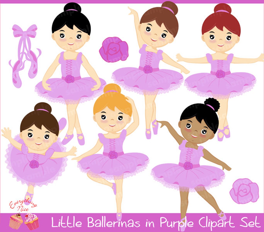 Little Ballerinas in Purple2 Clipart Set - Etsy