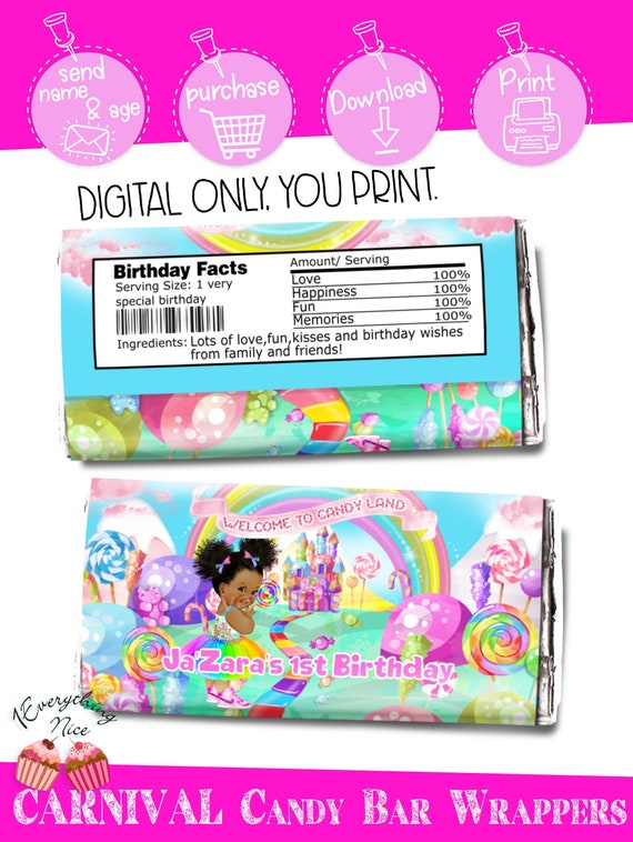 DIGITAL DOWNLOAD Candy Land Candyland Birthday Party Candy Bar ...