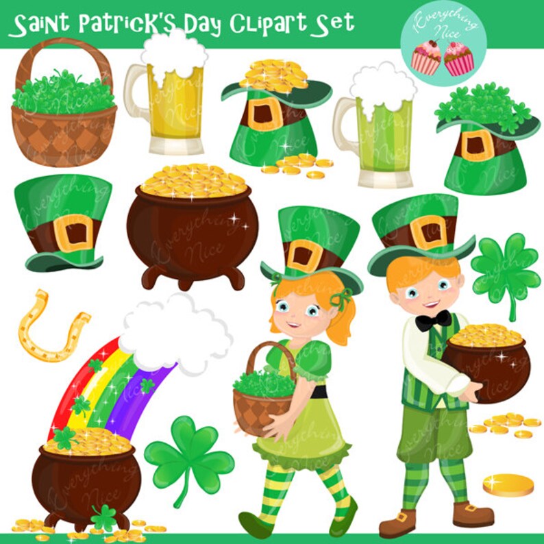 Saint Patrick's Day Clipart Set | Etsy