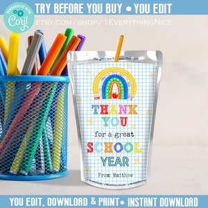 Editable Thank You for a Great School Year Teachers Appreciation Bundle ...