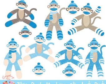 Sock Monkey Clip Art | Etsy