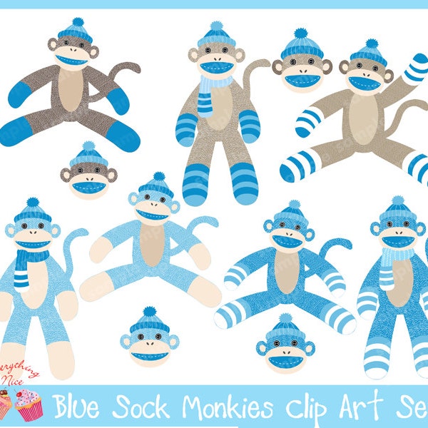 Sock Monkey Clip Art - Etsy