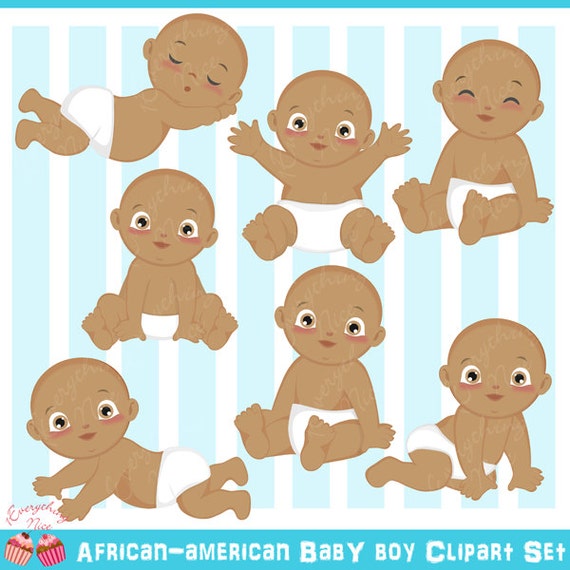 African-american Baby Boy Infant Clipart Set by 1Everything Nice ...