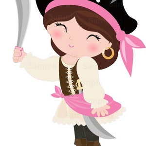 Pirate Girls Clip Art Set - Clip Art & Image Files - Etsy