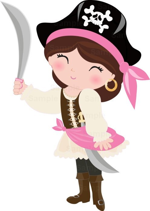 Pirate Girls Clip Art Set - Etsy