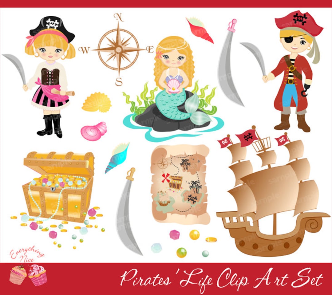 Pirates' Life Clipart Set - Etsy